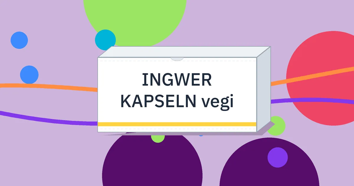 Symbolbild: Packung mit der Aufschrift INGWER KAPSELN vegi (PZN 00473974) – Verfügbarkeit und Bezug in Apotheken in Frankfurt am Main