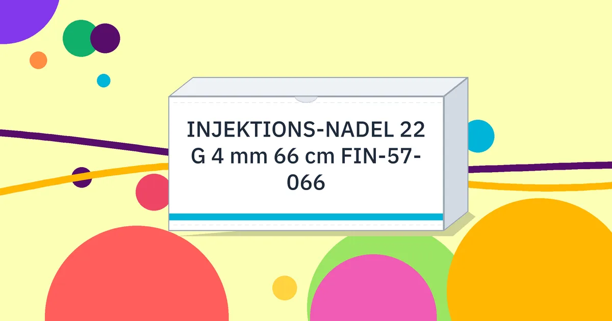 Symbolbild: Packung mit der Aufschrift INJEKTIONS-NADEL 22 G 4 mm 66 cm FIN-57-066 (PZN 18306337) – Verfügbarkeit und Bezug in Apotheken in Frankfurt am Main