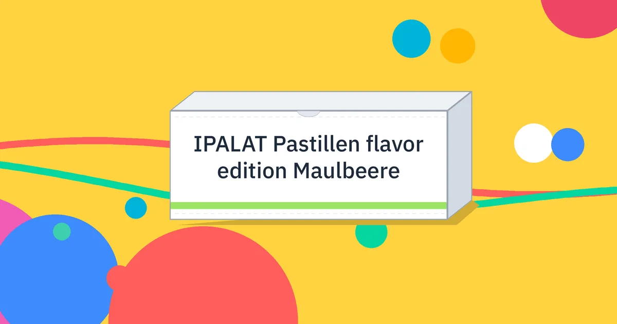 Symbolbild: Packung mit der Aufschrift IPALAT Pastillen flavor edition Maulbeere (PZN 17468635) – Verfügbarkeit und Bezug in Apotheken in Frankfurt am Main