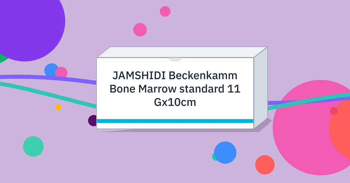 Symbolbild: Packung mit der Aufschrift JAMSHIDI Beckenkamm Bone Marrow standard 11 Gx10cm (PZN 02414941) – Verfügbarkeit und Bezug in Apotheken in Frankfurt am Main