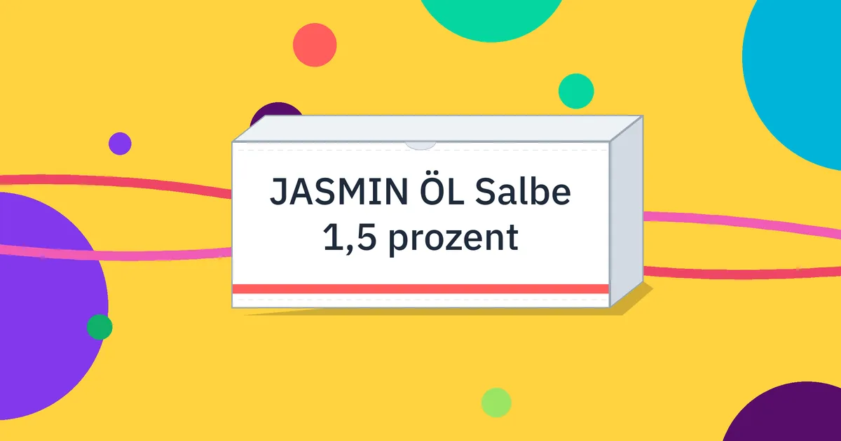 Symbolbild: Packung mit der Aufschrift JASMIN ÖL Salbe 1,5 prozent (PZN 18179991) – Verfügbarkeit und Bezug in Apotheken in Frankfurt am Main