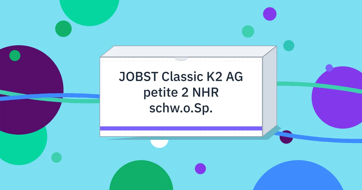 Symbolbild: Packung mit der Aufschrift JOBST Classic K2 AG petite 2 NHR schw.o.Sp. (PZN 11273706) – Verfügbarkeit und Bezug in Apotheken in Frankfurt am Main
