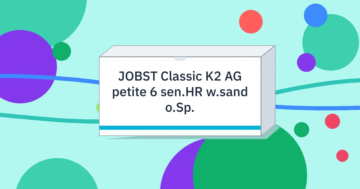 Symbolbild: Packung mit der Aufschrift JOBST Classic K2 AG petite 6 sen.HR w.sand o.Sp. (PZN 17961956) – Verfügbarkeit und Bezug in Apotheken in Frankfurt am Main