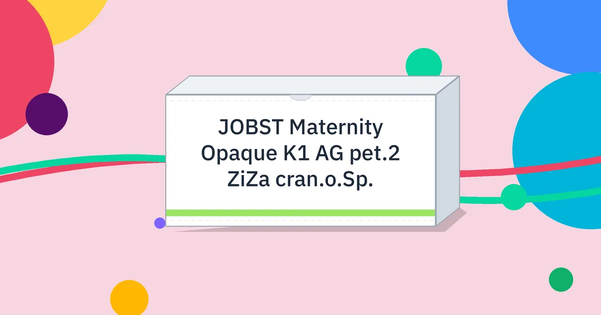 Symbolbild: Packung mit der Aufschrift JOBST Maternity Opaque K1 AG pet.2 ZiZa cran.o.Sp. (PZN 15857203) – Verfügbarkeit und Bezug in Apotheken in Frankfurt am Main