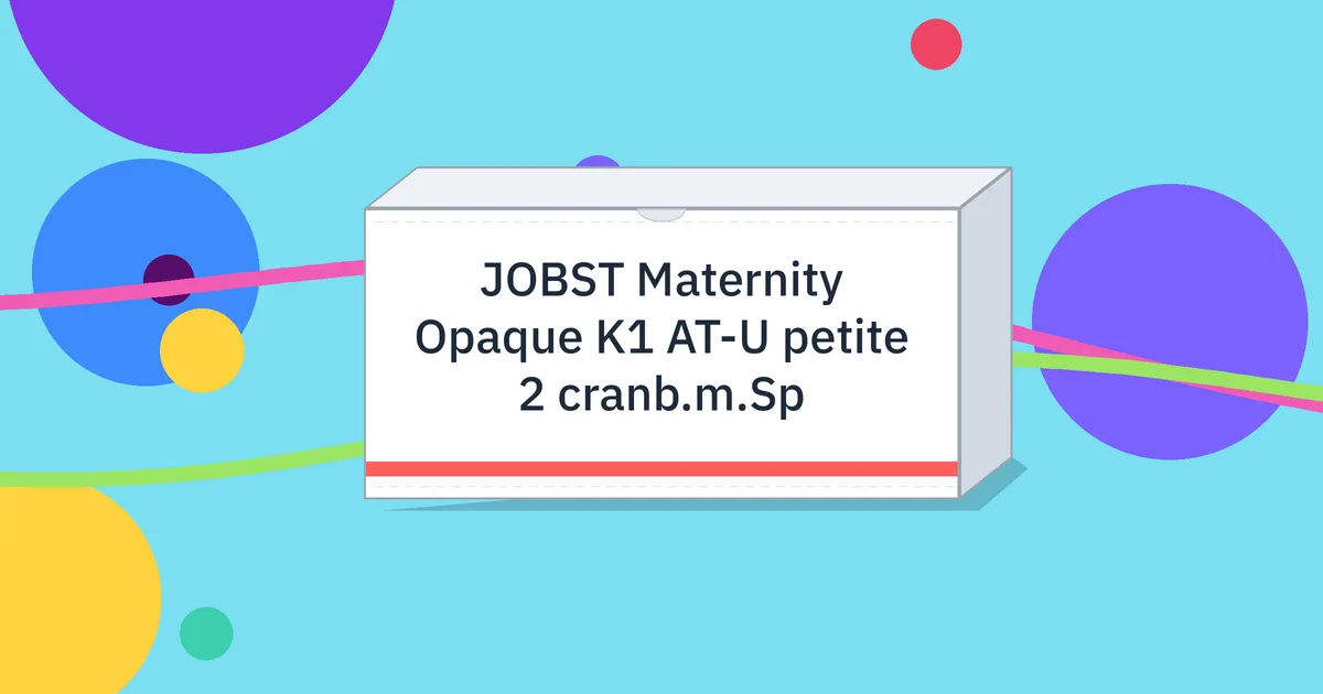 Symbolbild: Packung mit der Aufschrift JOBST Maternity Opaque K1 AT-U petite 2 cranb.m.Sp (PZN 15857640) – Verfügbarkeit und Bezug in Apotheken in Frankfurt am Main