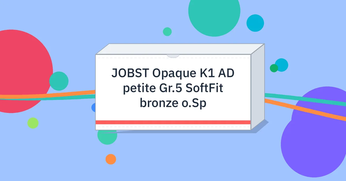 Symbolbild: Packung mit der Aufschrift JOBST Opaque K1 AD petite Gr.5 SoftFit bronze o.Sp (PZN 13080383) – Verfügbarkeit und Bezug in Apotheken in Frankfurt am Main