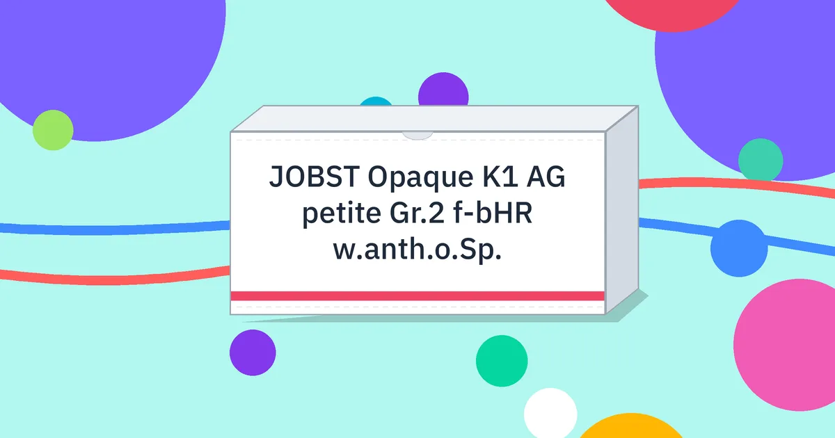 Symbolbild: Packung mit der Aufschrift JOBST Opaque K1 AG petite Gr.2 f-bHR w.anth.o.Sp. (PZN 16271652) – Verfügbarkeit und Bezug in Apotheken in Frankfurt am Main