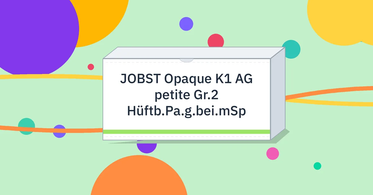 Symbolbild: Packung mit der Aufschrift JOBST Opaque K1 AG petite Gr.2 Hüftb.Pa.g.bei.mSp (PZN 16273496) – Verfügbarkeit und Bezug in Apotheken in Frankfurt am Main