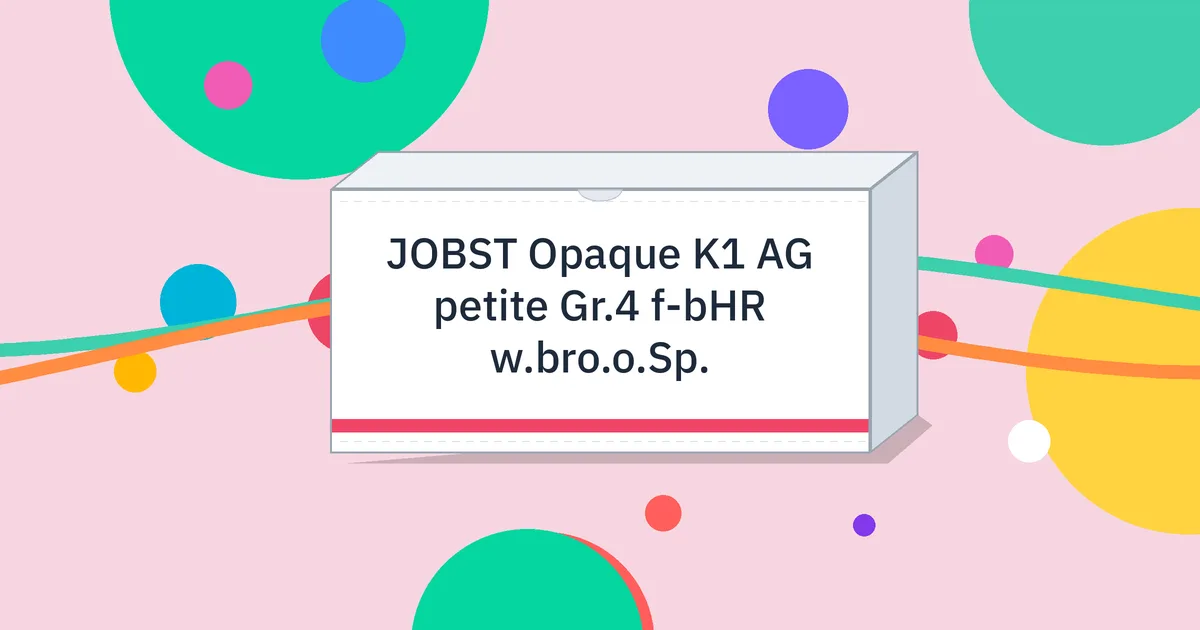 Symbolbild: Packung mit der Aufschrift JOBST Opaque K1 AG petite Gr.4 f-bHR w.bro.o.Sp. (PZN 13087652) – Verfügbarkeit und Bezug in Apotheken in Frankfurt am Main