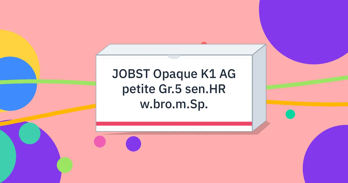 Symbolbild: Packung mit der Aufschrift JOBST Opaque K1 AG petite Gr.5 sen.HR w.bro.m.Sp. (PZN 13085883) – Verfügbarkeit und Bezug in Apotheken in Frankfurt am Main