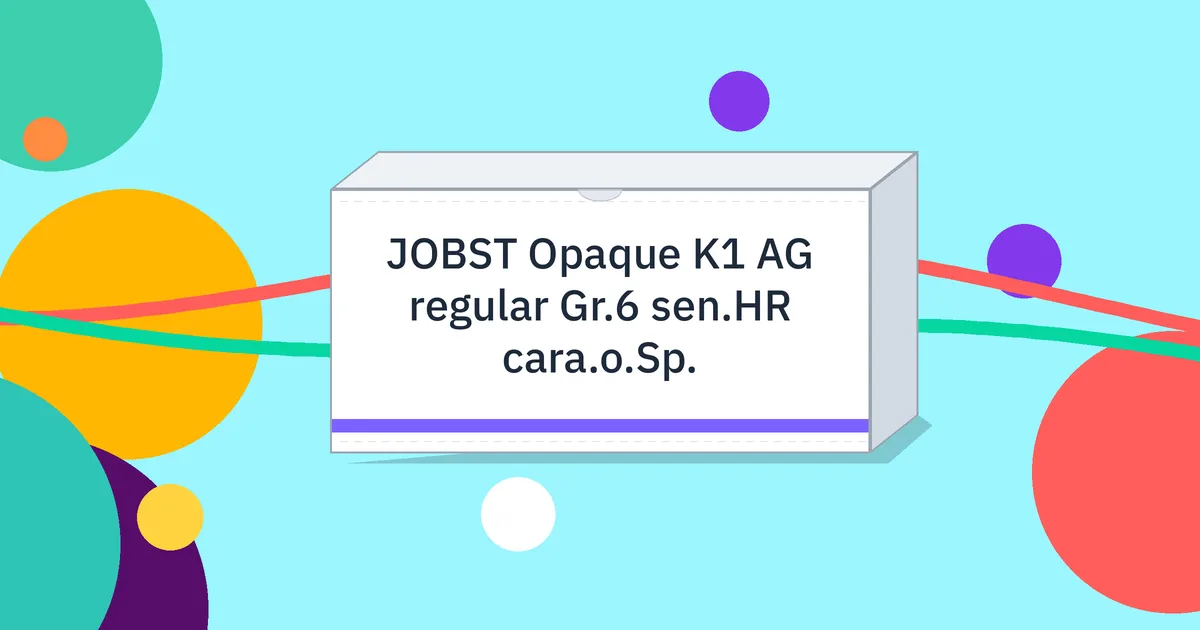 Symbolbild: Packung mit der Aufschrift JOBST Opaque K1 AG regular Gr.6 sen.HR cara.o.Sp. (PZN 13095982) – Verfügbarkeit und Bezug in Apotheken in Frankfurt am Main