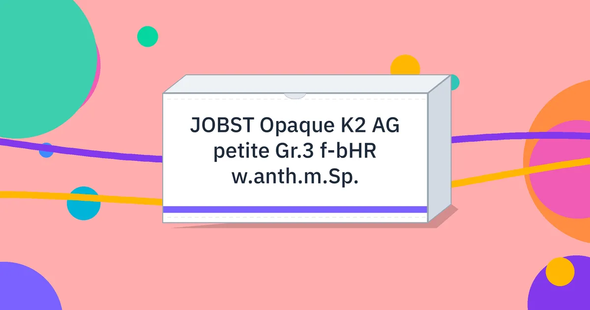 Symbolbild: Packung mit der Aufschrift JOBST Opaque K2 AG petite Gr.3 f-bHR w.anth.m.Sp. (PZN 16286576) – Verfügbarkeit und Bezug in Apotheken in Frankfurt am Main