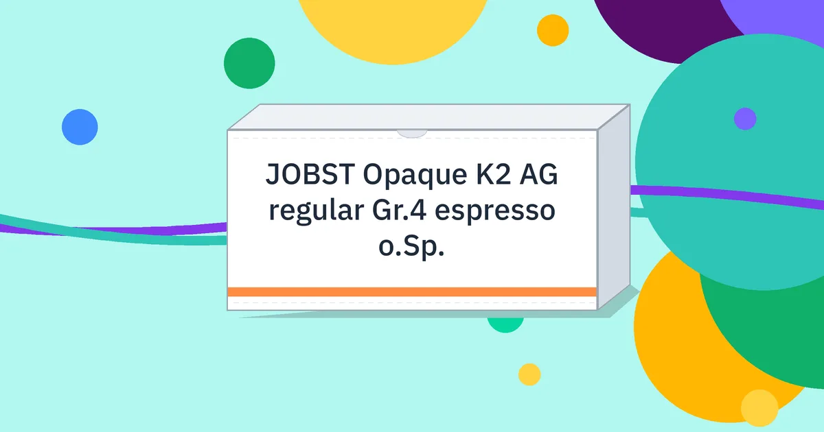 Symbolbild: Packung mit der Aufschrift JOBST Opaque K2 AG regular Gr.4 espresso o.Sp. (PZN 16281969) – Verfügbarkeit und Bezug in Apotheken in Frankfurt am Main
