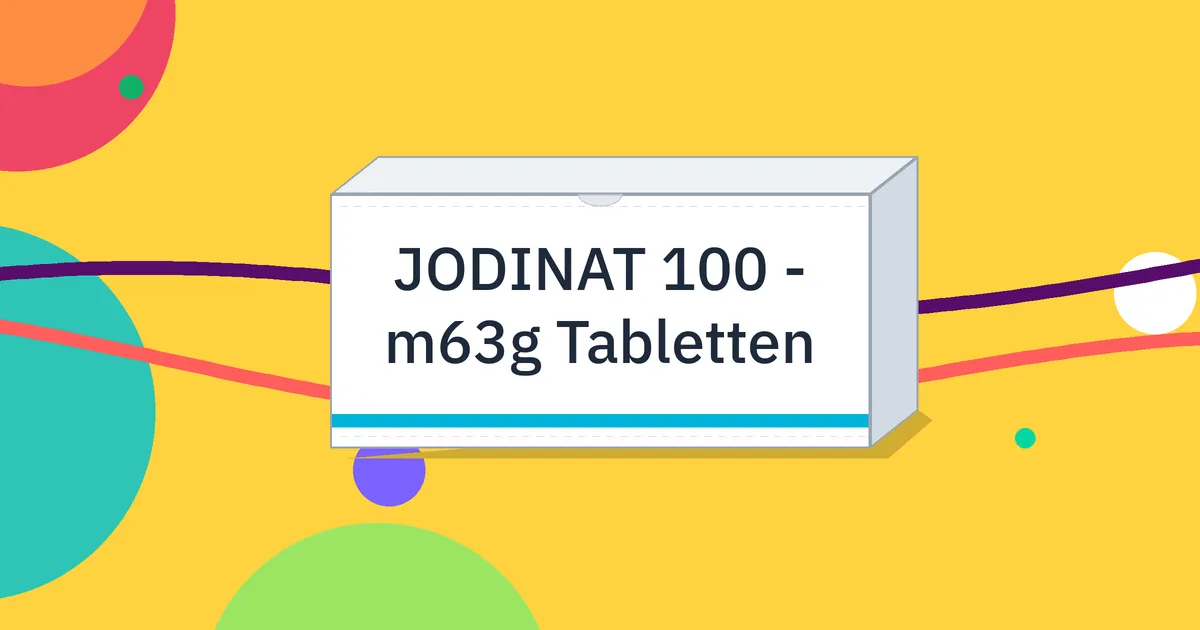 Symbolbild: Packung mit der Aufschrift JODINAT 100 -m63g Tabletten (PZN 04530918) – Verfügbarkeit und Bezug in Apotheken in Frankfurt am Main