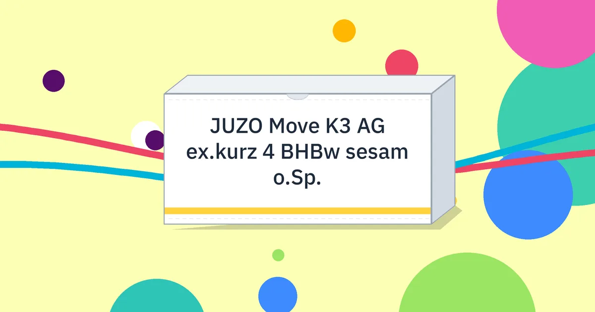 Symbolbild: Packung mit der Aufschrift JUZO Move K3 AG ex.kurz 4 BHBw sesam o.Sp. (PZN 18585857) – Verfügbarkeit und Bezug in Apotheken in Frankfurt am Main