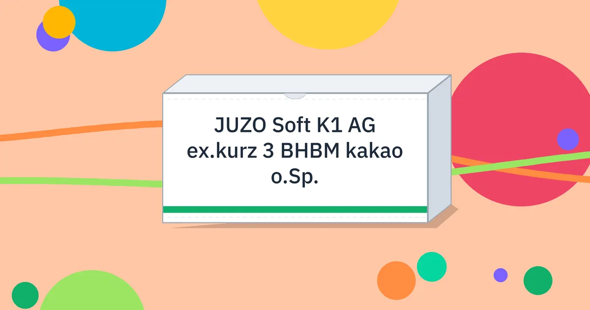 Symbolbild: Packung mit der Aufschrift JUZO Soft K1 AG ex.kurz 3 BHBM kakao o.Sp. (PZN 14858608) – Verfügbarkeit und Bezug in Apotheken in Frankfurt am Main