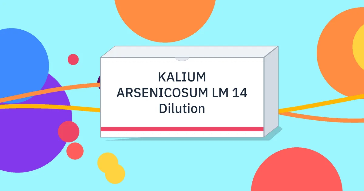 Symbolbild: Packung mit der Aufschrift KALIUM ARSENICOSUM LM 14 Dilution (PZN 12917034) – Verfügbarkeit und Bezug in Apotheken in Frankfurt am Main