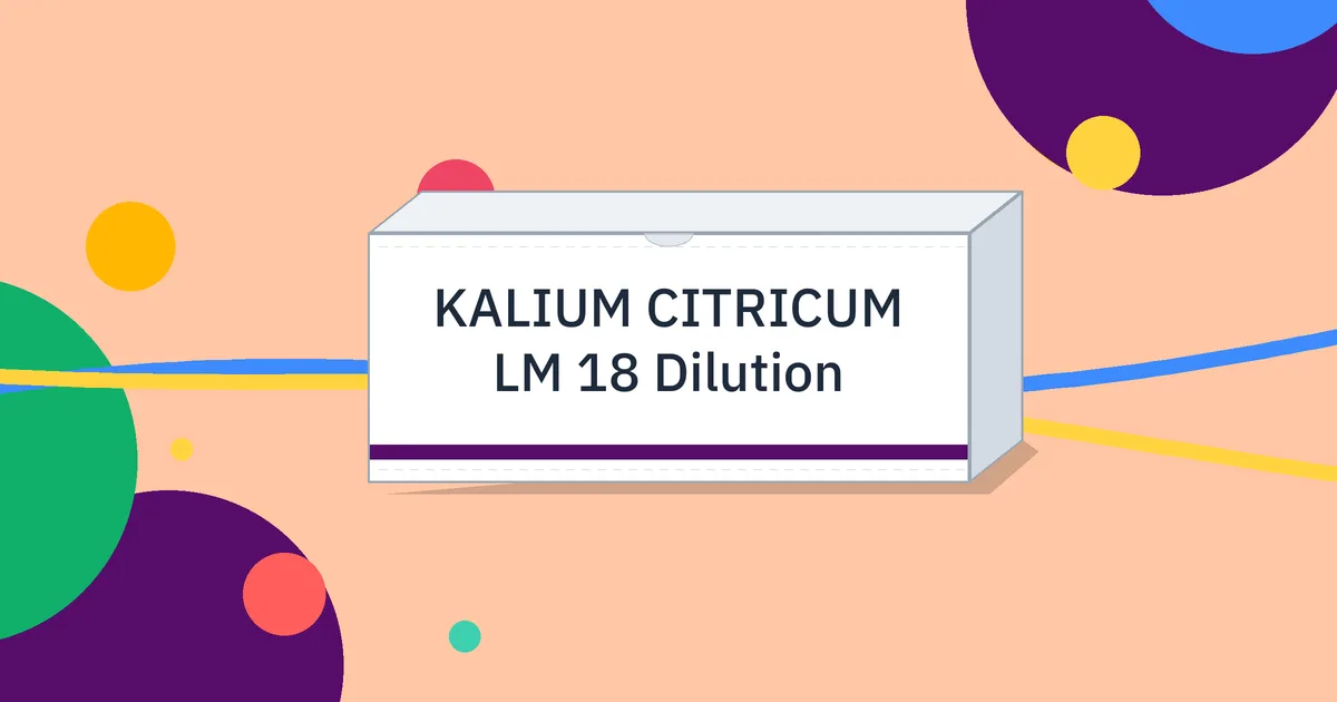 Symbolbild: Packung mit der Aufschrift KALIUM CITRICUM LM 18 Dilution (PZN 12920208) – Verfügbarkeit und Bezug in Apotheken in Frankfurt am Main