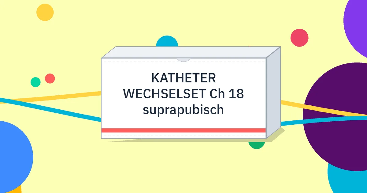 Symbolbild: Packung mit der Aufschrift KATHETER WECHSELSET Ch 18 suprapubisch (PZN 01462990) – Verfügbarkeit und Bezug in Apotheken in Frankfurt am Main
