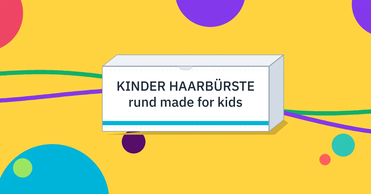 Symbolbild: Packung mit der Aufschrift KINDER HAARBÜRSTE rund made for kids (PZN 09606247) – Verfügbarkeit und Bezug in Apotheken in Frankfurt am Main