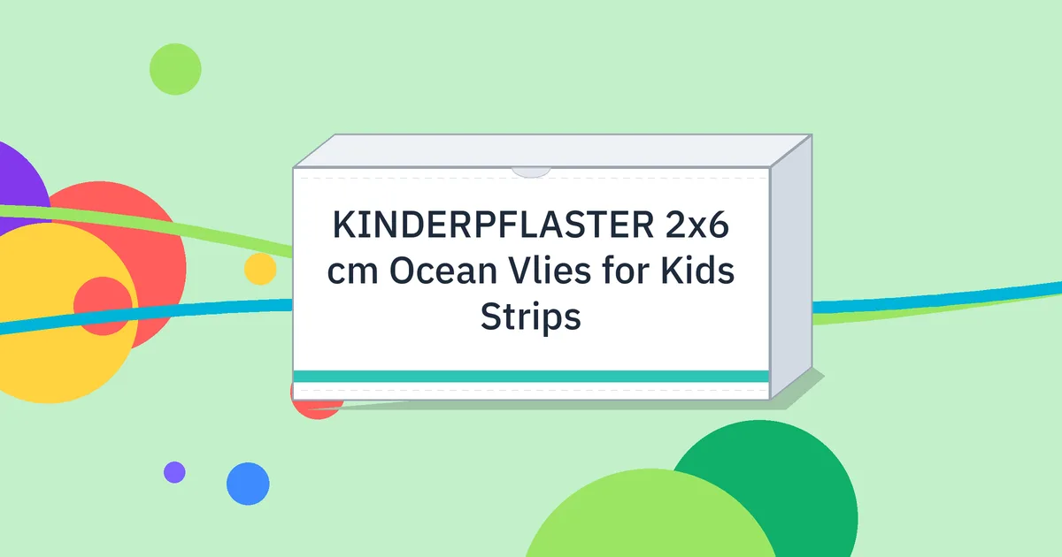 Symbolbild: Packung mit der Aufschrift KINDERPFLASTER 2x6 cm Ocean Vlies for Kids Strips (PZN 17441168) – Verfügbarkeit und Bezug in Apotheken in Frankfurt am Main
