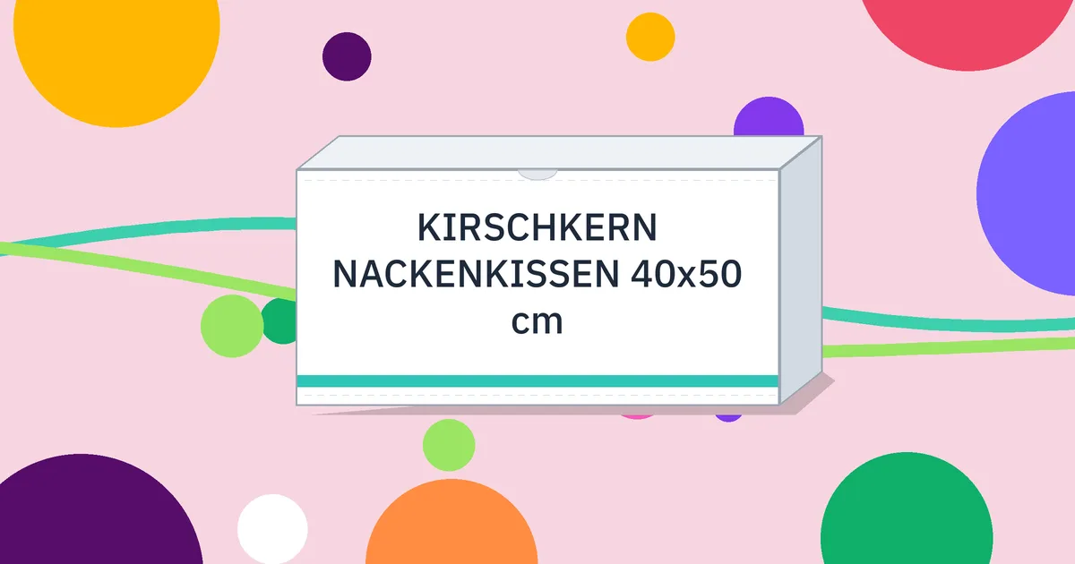 Symbolbild: Packung mit der Aufschrift KIRSCHKERN NACKENKISSEN 40x50 cm (PZN 00466081) – Verfügbarkeit und Bezug in Apotheken in Frankfurt am Main