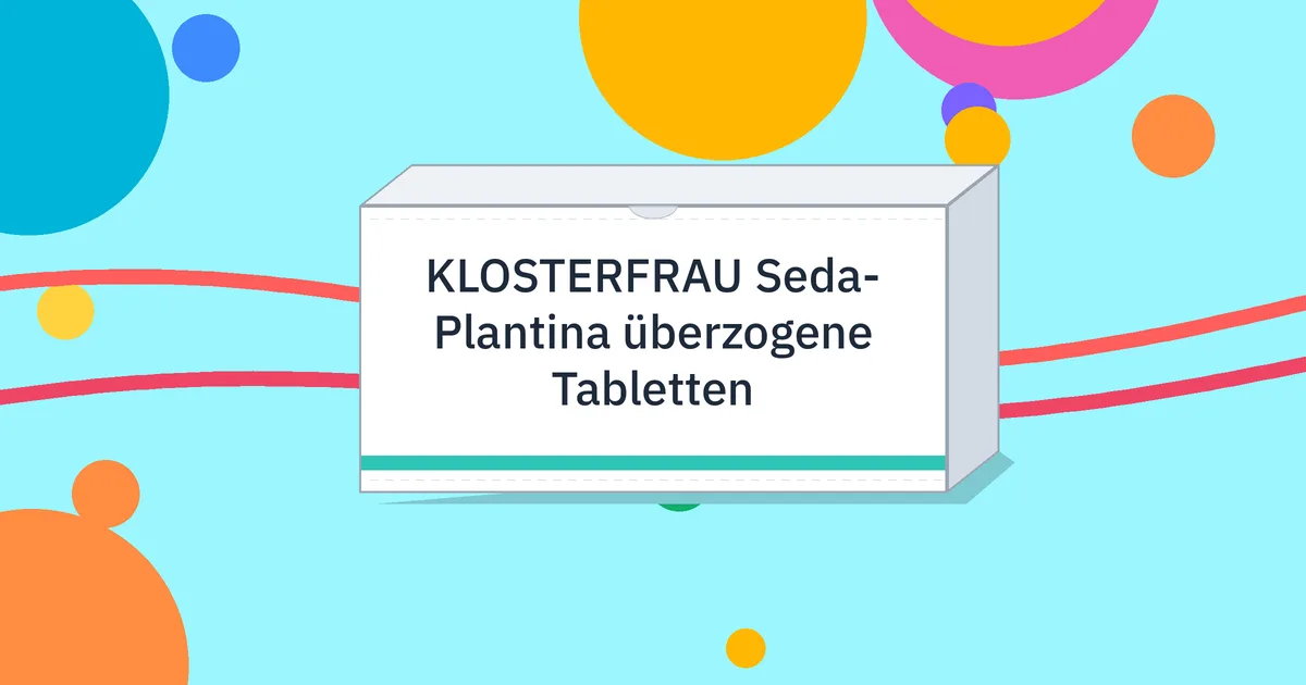 Symbolbild: Packung mit der Aufschrift KLOSTERFRAU Seda-Plantina überzogene Tabletten (PZN 10992646) – Verfügbarkeit und Bezug in Apotheken in Frankfurt am Main