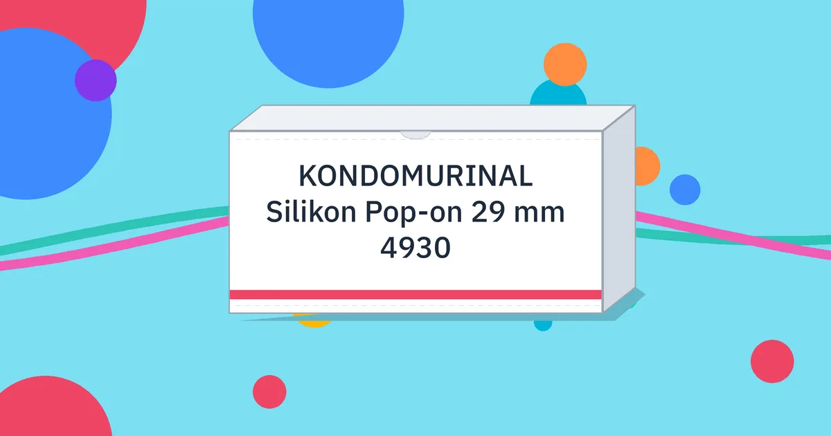 Symbolbild: Packung mit der Aufschrift KONDOMURINAL Silikon Pop-on 29 mm 4930 (PZN 00891944) – Verfügbarkeit und Bezug in Apotheken in Frankfurt am Main