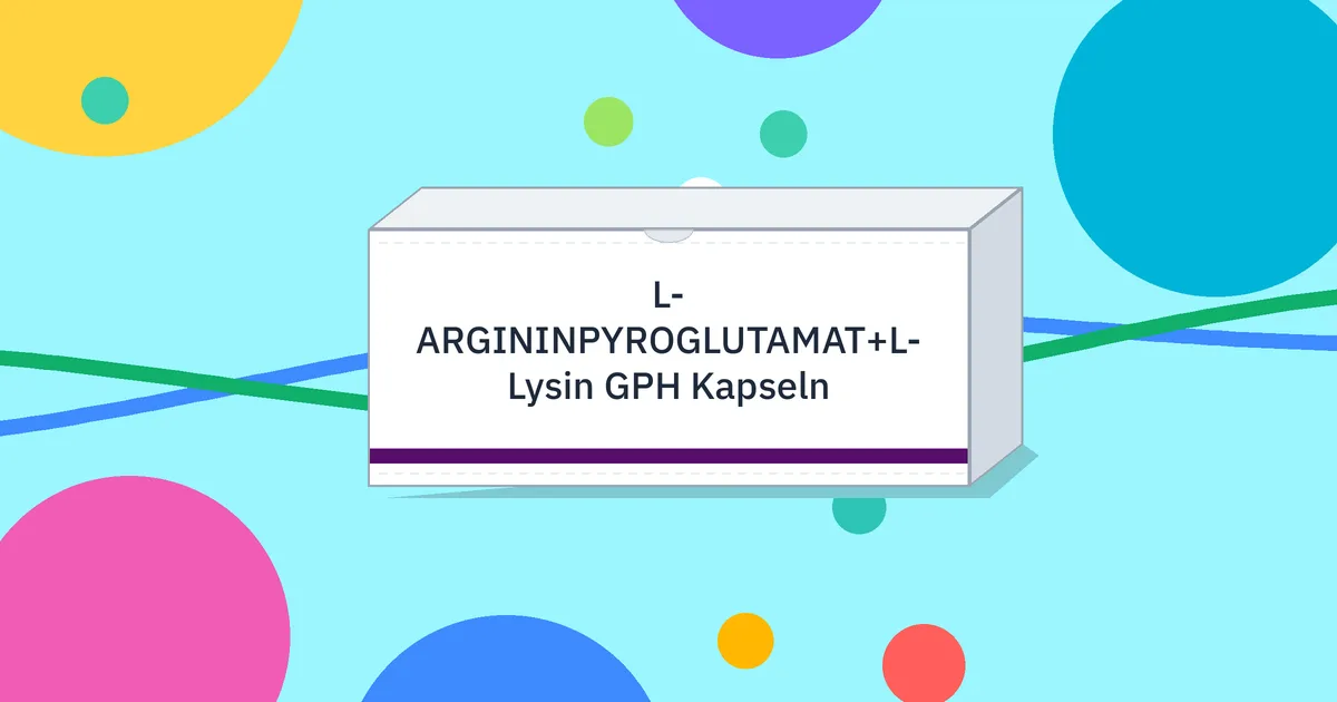 Symbolbild: Packung mit der Aufschrift L-ARGININPYROGLUTAMAT+L-Lysin GPH Kapseln (PZN 09918478) – Verfügbarkeit und Bezug in Apotheken in Frankfurt am Main