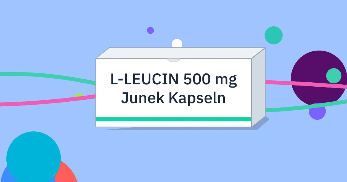 Symbolbild: Packung mit der Aufschrift L-LEUCIN 500 mg Junek Kapseln (PZN 00133787) – Verfügbarkeit und Bezug in Apotheken in Frankfurt am Main