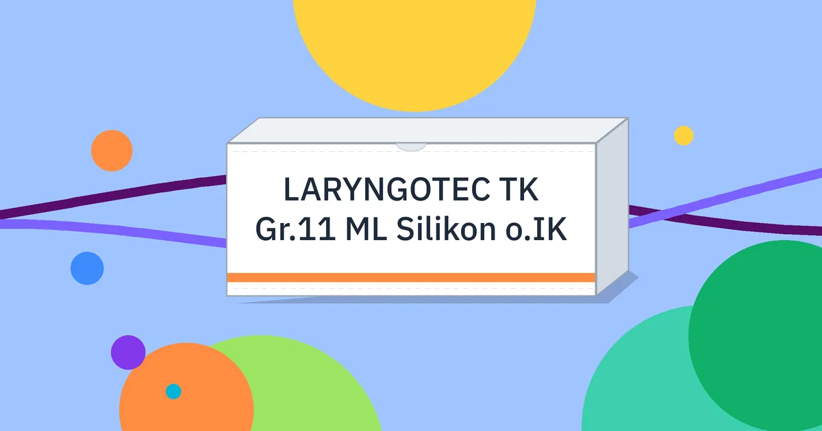 Symbolbild: Packung mit der Aufschrift LARYNGOTEC TK Gr.11 ML Silikon o.IK (PZN 03308750) – Verfügbarkeit und Bezug in Apotheken in Frankfurt am Main