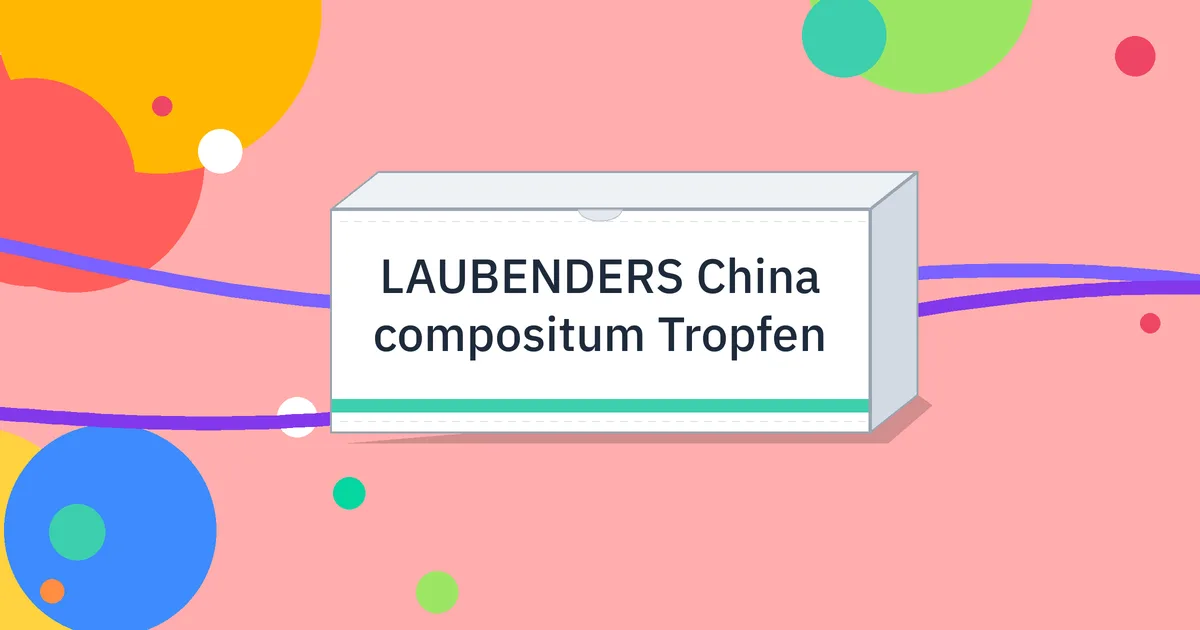 Symbolbild: Packung mit der Aufschrift LAUBENDERS China compositum Tropfen (PZN 07218156) – Verfügbarkeit und Bezug in Apotheken in Frankfurt am Main