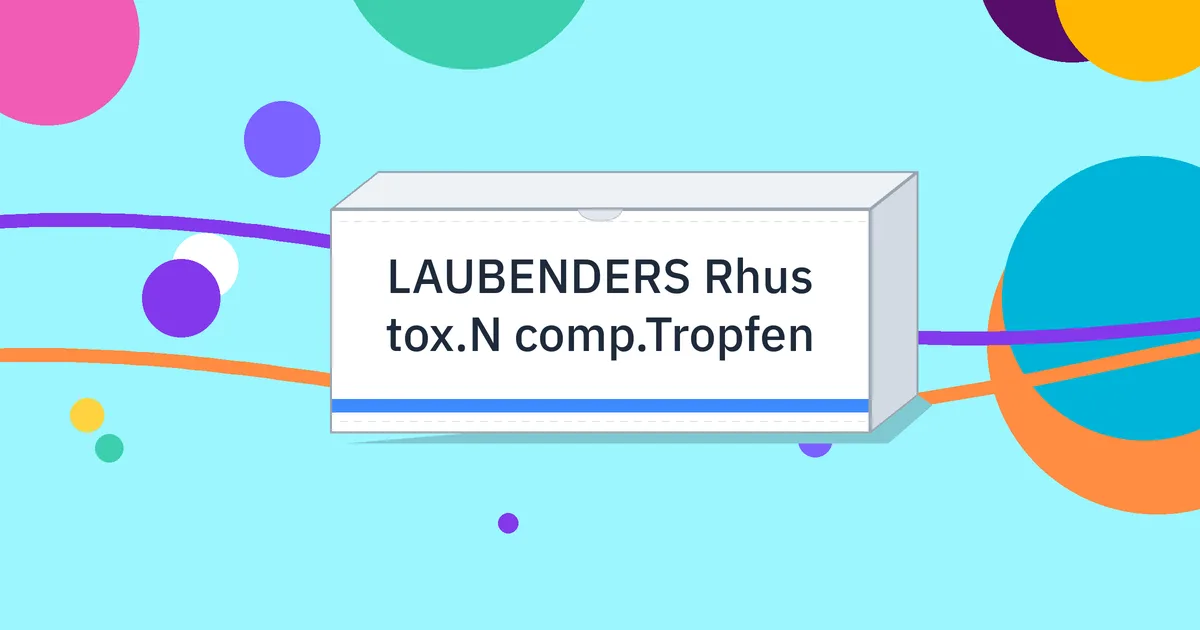 Symbolbild: Packung mit der Aufschrift LAUBENDERS Rhus tox.N comp.Tropfen (PZN 04303246) – Verfügbarkeit und Bezug in Apotheken in Frankfurt am Main