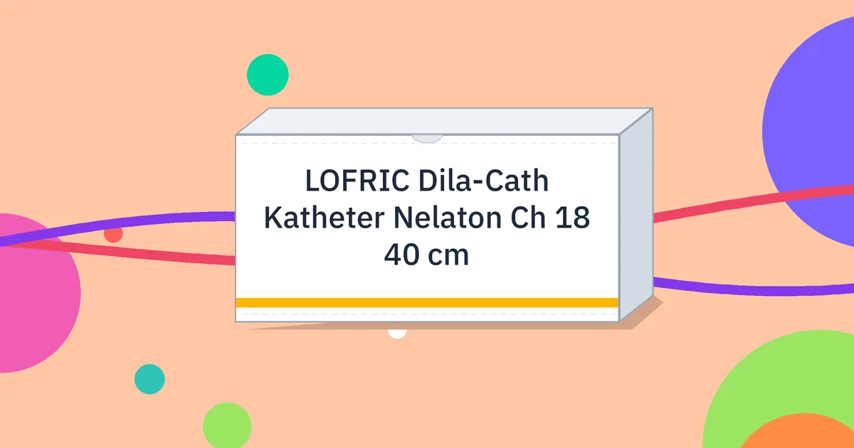 Symbolbild: Packung mit der Aufschrift LOFRIC Dila-Cath Katheter Nelaton Ch 18 40 cm (PZN 16672380) – Verfügbarkeit und Bezug in Apotheken in Frankfurt am Main