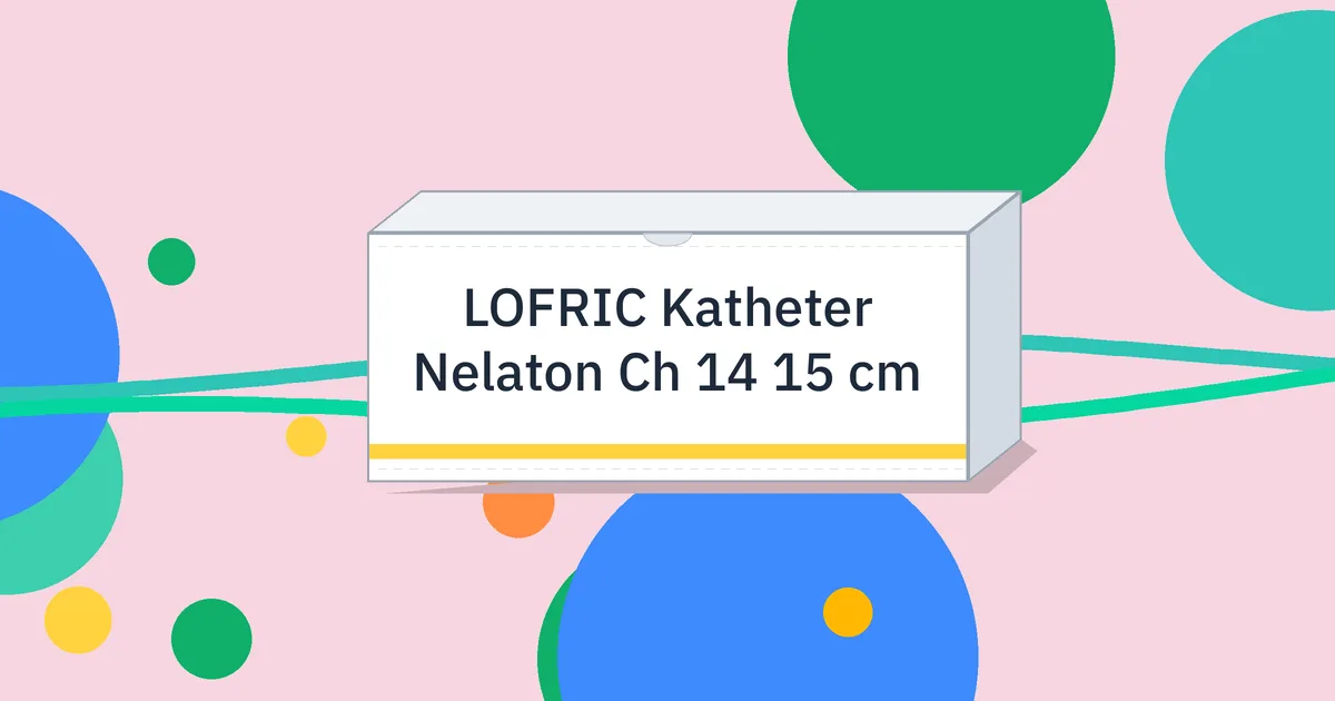 Symbolbild: Packung mit der Aufschrift LOFRIC Katheter Nelaton Ch 14 15 cm (PZN 16668817) – Verfügbarkeit und Bezug in Apotheken in Frankfurt am Main