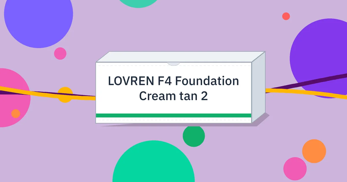 Symbolbild: Packung mit der Aufschrift LOVREN F4 Foundation Cream tan 2 (PZN 20030552) – Verfügbarkeit und Bezug in Apotheken in Frankfurt am Main