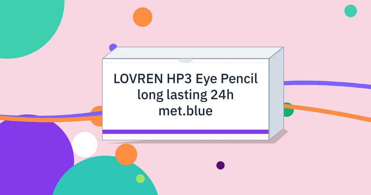 Symbolbild: Packung mit der Aufschrift LOVREN HP3 Eye Pencil long lasting 24h met.blue (PZN 20031037) – Verfügbarkeit und Bezug in Apotheken in Frankfurt am Main