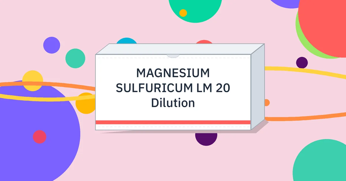 Symbolbild: Packung mit der Aufschrift MAGNESIUM SULFURICUM LM 20 Dilution (PZN 12940151) – Verfügbarkeit und Bezug in Apotheken in Frankfurt am Main