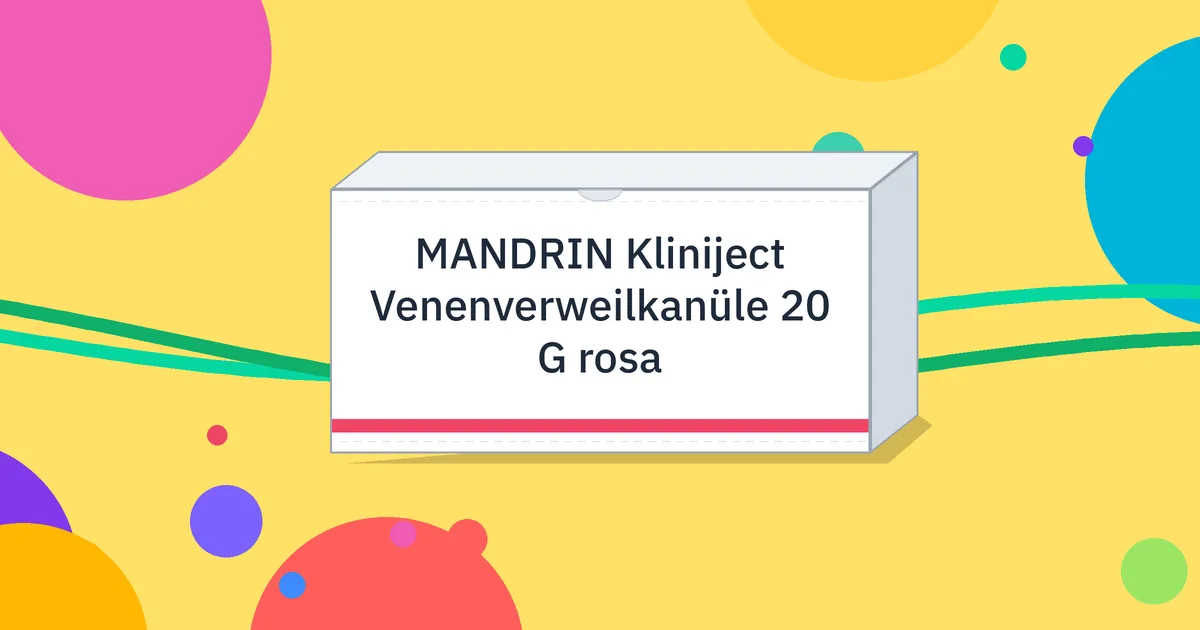 Symbolbild: Packung mit der Aufschrift MANDRIN Kliniject Venenverweilkanüle 20 G rosa (PZN 00368102) – Verfügbarkeit und Bezug in Apotheken in Frankfurt am Main