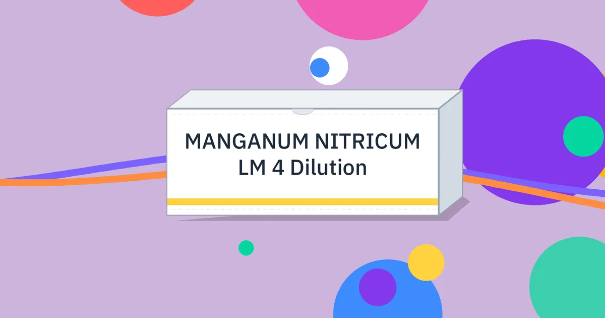 Symbolbild: Packung mit der Aufschrift MANGANUM NITRICUM LM 4 Dilution (PZN 12944060) – Verfügbarkeit und Bezug in Apotheken in Frankfurt am Main