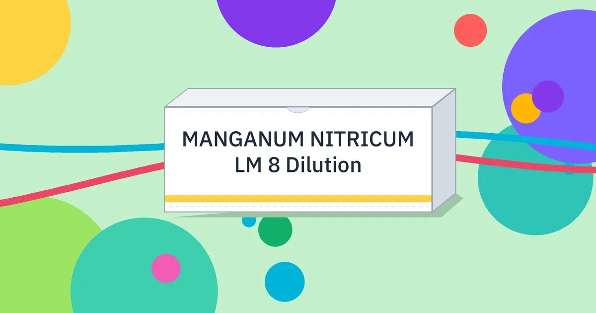 Symbolbild: Packung mit der Aufschrift MANGANUM NITRICUM LM 8 Dilution (PZN 12944114) – Verfügbarkeit und Bezug in Apotheken in Frankfurt am Main