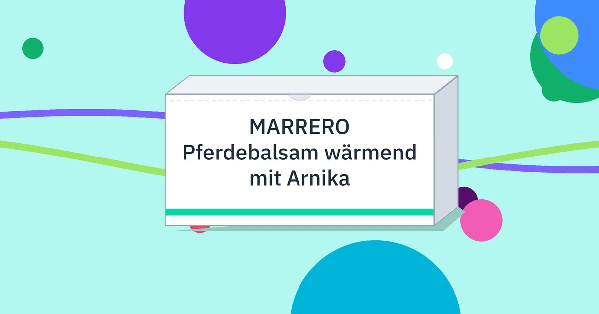 Symbolbild: Packung mit der Aufschrift MARRERO Pferdebalsam wärmend mit Arnika (PZN 19427770) – Verfügbarkeit und Bezug in Apotheken in Frankfurt am Main