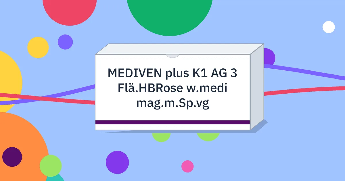 Symbolbild: Packung mit der Aufschrift MEDIVEN plus K1 AG 3 Flä.HBRose w.medi mag.m.Sp.vg (PZN 15913918) – Verfügbarkeit und Bezug in Apotheken in Frankfurt am Main
