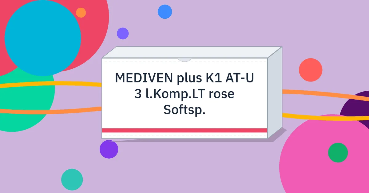 Symbolbild: Packung mit der Aufschrift MEDIVEN plus K1 AT-U 3 l.Komp.LT rose Softsp. (PZN 15033301) – Verfügbarkeit und Bezug in Apotheken in Frankfurt am Main