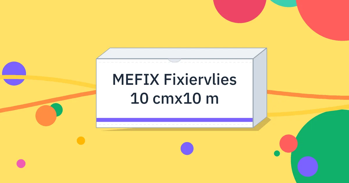 Symbolbild: Packung mit der Aufschrift MEFIX Fixiervlies 10 cmx10 m (PZN 17512170) – Verfügbarkeit und Bezug in Apotheken in Frankfurt am Main