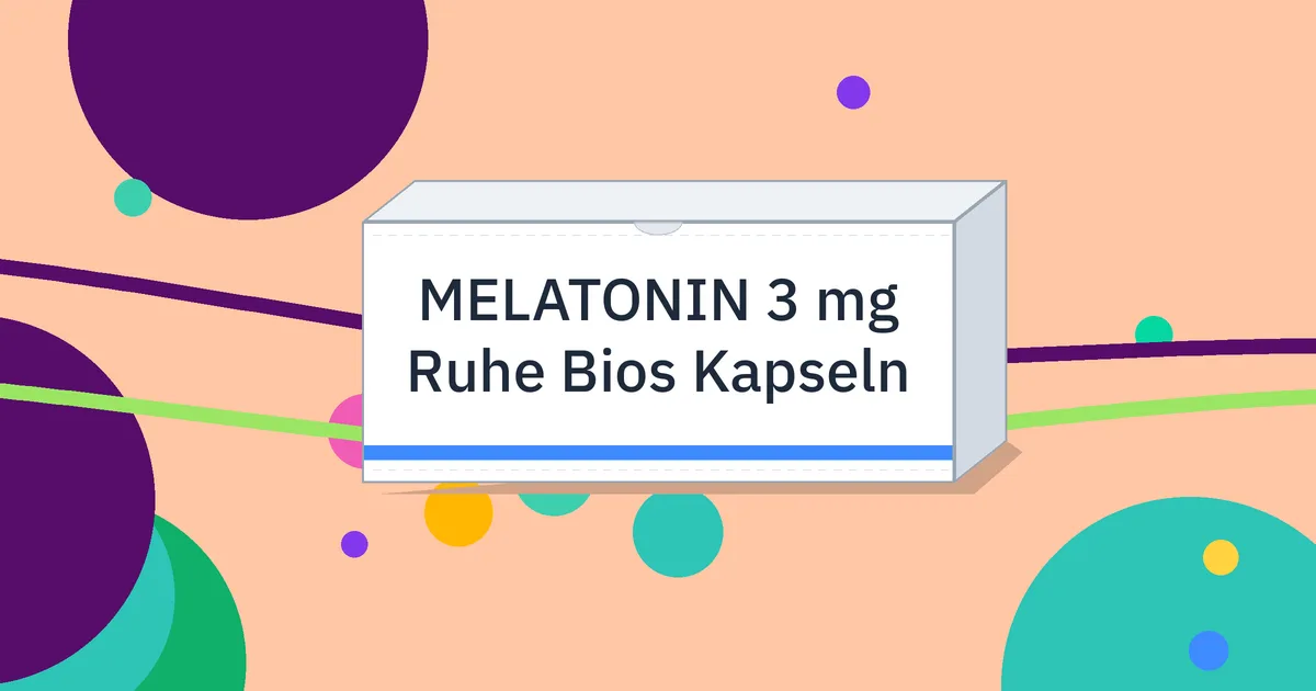 Symbolbild: Packung mit der Aufschrift MELATONIN 3 mg Ruhe Bios Kapseln (PZN 17900400) – Verfügbarkeit und Bezug in Apotheken in Frankfurt am Main