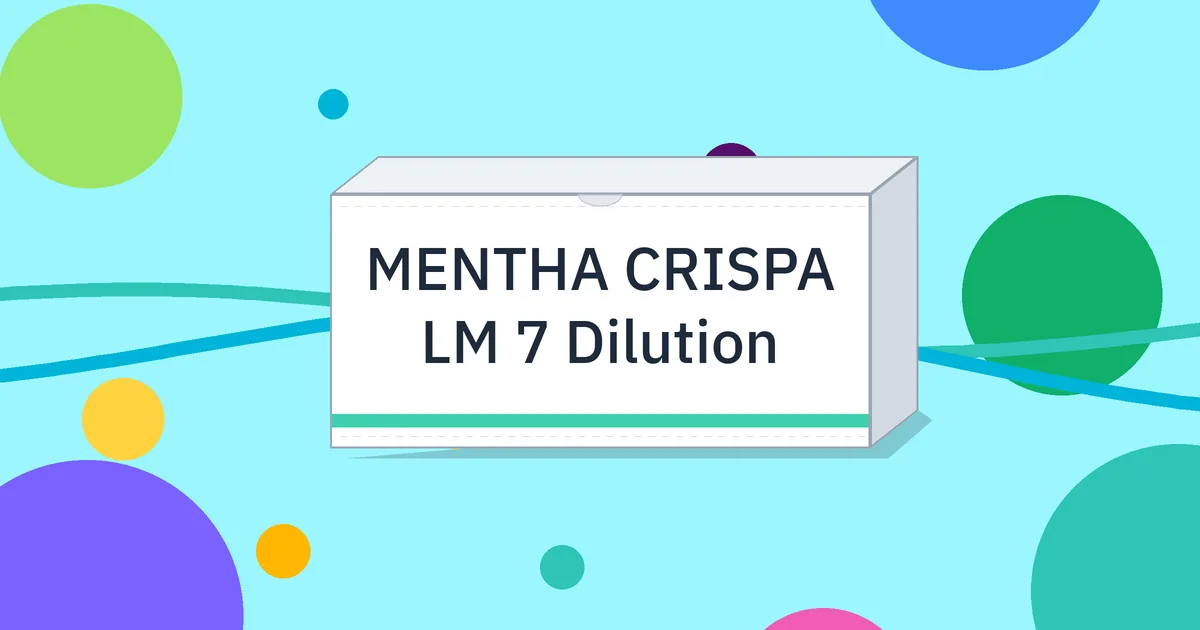 Symbolbild: Packung mit der Aufschrift MENTHA CRISPA LM 7 Dilution (PZN 13603697) – Verfügbarkeit und Bezug in Apotheken in Frankfurt am Main