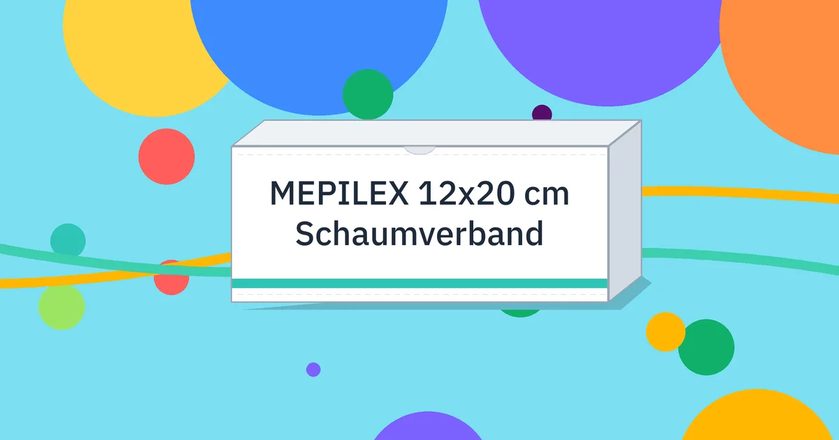 Symbolbild: Packung mit der Aufschrift MEPILEX 12x20 cm Schaumverband (PZN 02884339) – Verfügbarkeit und Bezug in Apotheken in Frankfurt am Main