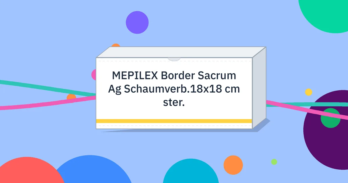 Symbolbild: Packung mit der Aufschrift MEPILEX Border Sacrum Ag Schaumverb.18x18 cm ster. (PZN 10187287) – Verfügbarkeit und Bezug in Apotheken in Frankfurt am Main