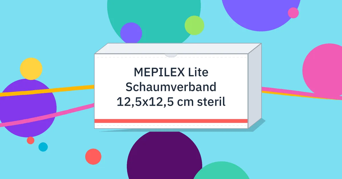 Symbolbild: Packung mit der Aufschrift MEPILEX Lite Schaumverband 12,5x12,5 cm steril (PZN 17434808) – Verfügbarkeit und Bezug in Apotheken in Frankfurt am Main